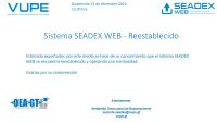 Sistema SEADEX WEB - Reestablecido - VUPE