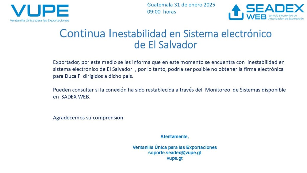 Continua Inestabilidad en Sistema electrónico de El Salvador - VUPE